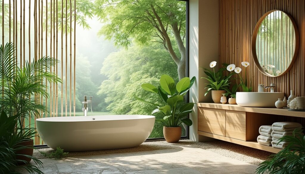 idées pour une décoration de salle de bain inspirée de la nature ...